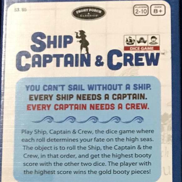 Front Porch Classic | Games | Vintage 28 Ship Captain Crew Game Front ...